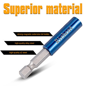 5PCS Magnetic Extension Socket Drill Bit Holder,1/4" Hex Shank S2 Steel,Screwdriver Extension,Quick-Change Hex Shank Set,Screwgun Bit Tip Holder