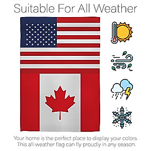 Americana Home & Garden Canada US Friendship Garden Flag Regional Nation International World Country Particular Area House Decoration Banner Small Yard Gift Double-Sided, Made in USA