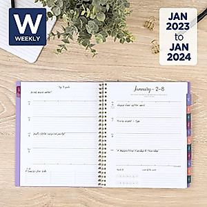 AT-A-GLANCE 2023 Weekly & Monthly Planner, Harmony, 7" x 8-3/4", Medium, Pocket, Stickers, Monthly Tabs, Lilac (1099-805-19)