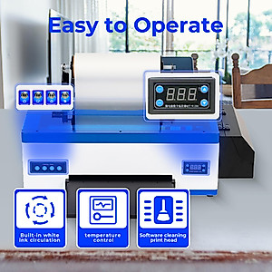 PUNEHOD DTF Transfer Printer A3 L1800 T Shirt Printer for Fabrics, Leather, Toys, Swimwear, Handicrafts, T Shirt, Pillow, Other Textile.(DTF Printer + Oven+6X 500ml Ink)