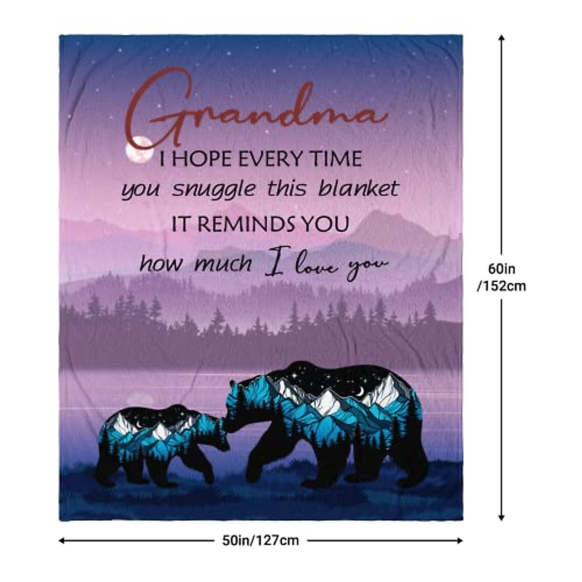 Qotuty Grandma Gifts, Blankets Gifts for Grandma, Grandma Birthday Gifts, Grandma Gift, Mimi Gigi Gifts for Grandma, Thoughtful Gifts for Grandma, Best Grandma Gifts, Grandmother Gift Blanket 50"X60"