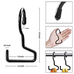 Dapute 16 Pack Purse Hanger for Closet, Large Purse Hooks for Closet Rod, Black Bag Holder for Closet, Purse Organizer for Hanging Handbags, Belts, Hat, Jeans