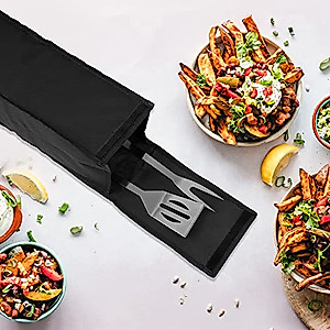Tugaizi 2 Pcs Grill Utensil Storage Bags BBQ Tool Storage Bags Foldable Grill Bags for Camping Hiking Barbecue