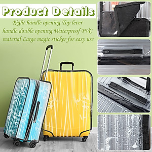 Reginary 8 Pieces Clear Luggage Cover PVC Waterproof Suitcase Cover Protector for Luggage Spinner Wheels Suitcase(20 Inches, 24 Inches, 28 Inches, 30 Inches)