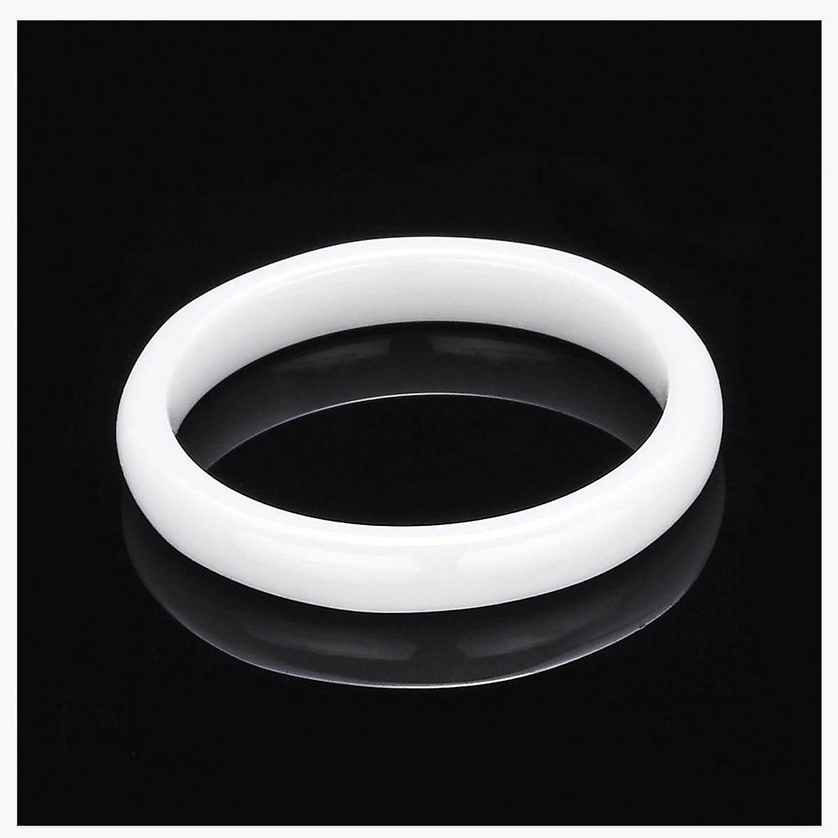 Uloveido Polished White 3mm Wide Ceramic Band Rings for Men Women Engagement Wedding Rings Size 7 Y551