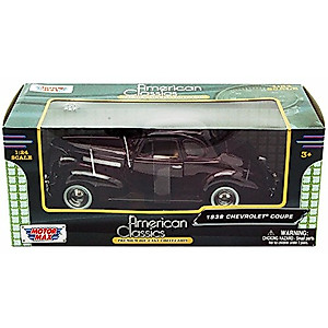 1939 Chevy Coupe, Burgundy - Motormax 73247 -1/24 Scale Diecast Model Toy Car for unisex children