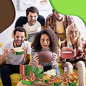 Crtiin 200 Pieces Football Paper Bowl Football Snack Bowls Football Party Supplies Food Trays Nacho Trays Disposable Serving Trays for Football Tailgate Party Decorations (Football)