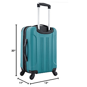 Travelers Club Chicago Hardside Expandable Spinner Luggage, Teal, 20" Carry-On
