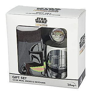 CultureFly The Mandalorian Gift Set with 12oz Mug, Crew socks and Keychain One-Size