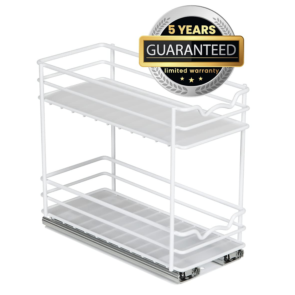 HOLDN’ STORAGE Pull Out Spice Rack Organizer for Cabinet, Heavy Duty-5 Year Limited Warranty- Slide Out Spice Rack 4.5" W -Fits Spices, Sauces, Cans etc. Requires at least 4.9” Cabinet Opening