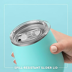 Swig Life 14oz Stemless Wine Cup, Insulated Wine Tumbler with Lid, Stainless Steel Travel Tumbler (Electric Slide)