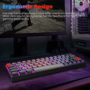 COSTOM SK64 60% Mechanical Gaming Keyboard, 61 Keys Multi Color RGB Illuminated LED Backlit Wired Programmable with PBT Heat Sublimation Keycaps for PC/Mac Gamer (Black, Gateron Optical Brown)