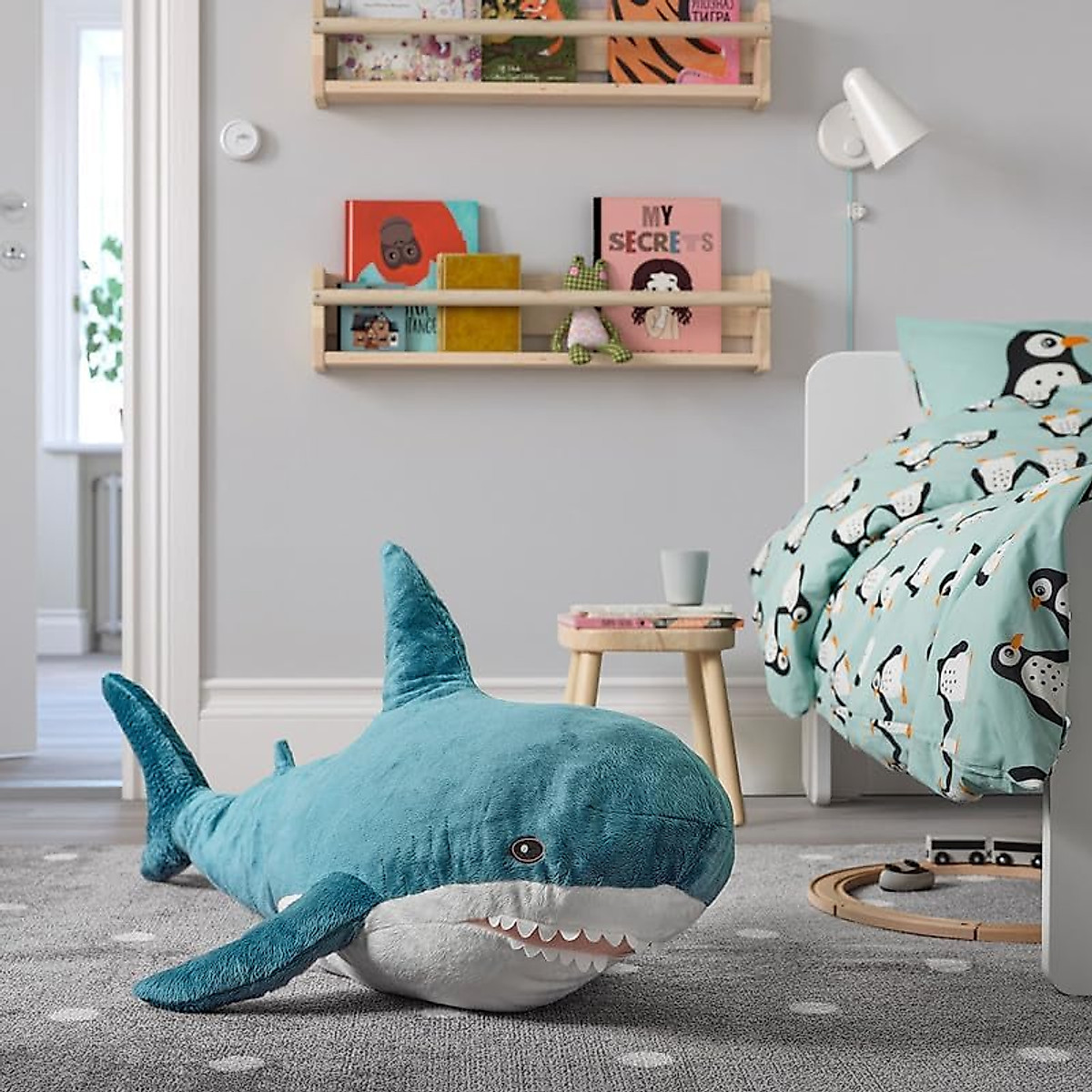 XIGUI 40 Inch Shark Stuffed Animal Toy,Large Stuffed Animals,Plush Shark Toys,Stuffed Animal Sharks,Shark Plush Pillow StuffedToy Throw Pillow,for Home Decoration Gift,Kids Stuffed Animal Toy (Blue)