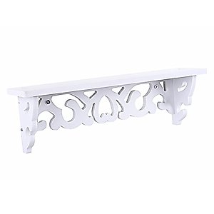 Haofy Floating Shelves Wall Mounted Set, Rustic Wood Wall Shelves, Desk Display Shelf White Vintage Long Shelf Display Storage Furniture Home Decor
