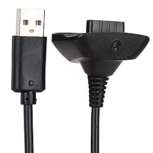 2 in 1 USB Fast Charging Cable for Microsoft Xbox 360 Controller, Charger Cord for Xbox 360 Game Controller, 1.5m/4.92ft(Black)