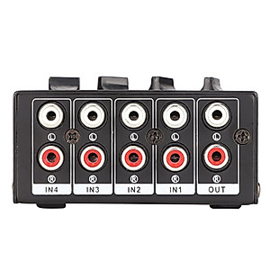Zyyini Stereo Mini Mixer, 4 Channel Portable Audio Mixer,Passive Professional Stereo Mini Mixer for Mixing Instruments, CD Players, Tape Players, Computers, Mobile Phones Recording Studio