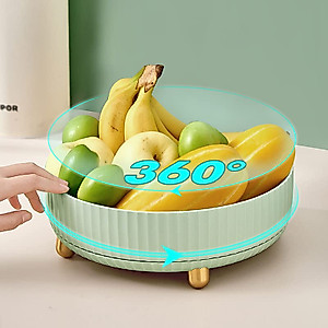 2 Pack Lazy Susan Rotating Storage Organizer Turntable Spice Holder for Kitchen Pantry Cabinet Dining Table Fridge Countertop Dresser, Spinning Food Container for Condiment, 9 Inch + 11 Inch, Cyan