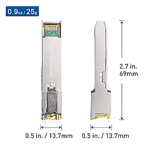 Cable Matters 1000BASE-T Gigabit SFP to RJ45 Copper Ethernet Modular Transceiver for Cisco, Ubiquiti, TP-Link, Huawei, Netgear, and Supermicro Equipment