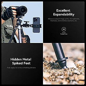 SmallRig Lightweight Travel Tripod AP-01 with Compact Structure, 360° Ball Head, Quick Release Plate, Travel Bag, Load up to 33 lbs/15 kg, for Canon for Nikon for Sony for DSLR-3987