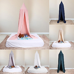 Yosoo Baby Bedding Round Dome Bed Canopy Kids Play Tent Hanging Net Curtain for Baby Kids Reading Playing Sleeping Room Decoration, Dark Blue