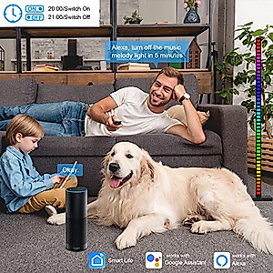 AKEPO Floor Light Smart RGBIC Music Melody Corner Floor Lamp, APP/Remote/Voice Control Dimmable Rhythm Pickup Light for Game Room, Bar, TV, Bedroom, Party (Compatible with Alexa & Google Assistant)
