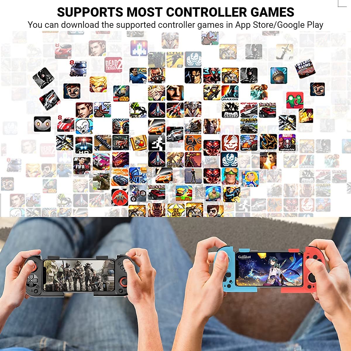 arVin Wireless Gaming Controller for iPhone/iOS/Android with Magnetic Storage, Pocket Size, Portable Bluetooth Gamepad Joystick for iPhone 15/14/13/Samsung Galaxy 22/21/20/Call of Duty Mobile/Genshin