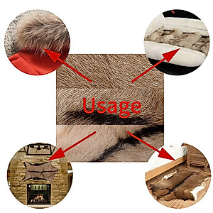 Natural Tanned Antelope Fur Pelts Real Goat Hides Sheepskin Leather Fur Rugs Handbag Scarf Clothing Accessories (Light Brown, Length: 15.7-26 in, Width: 11.8-21.6 in),1 pcs