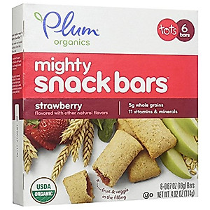 Plum Organics Tots Mighty 6 Bars - Strawberry - 4.02 Oz