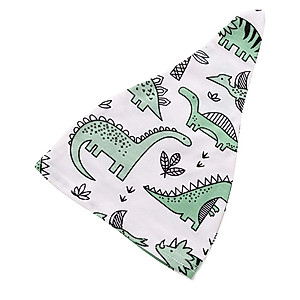 Unisex Baby Wearable Blanket with Hat Cap Cotton Sleeping Bag 2 Pcs Long Sleeve Nightgowns (Dinosaur, 0-6M)