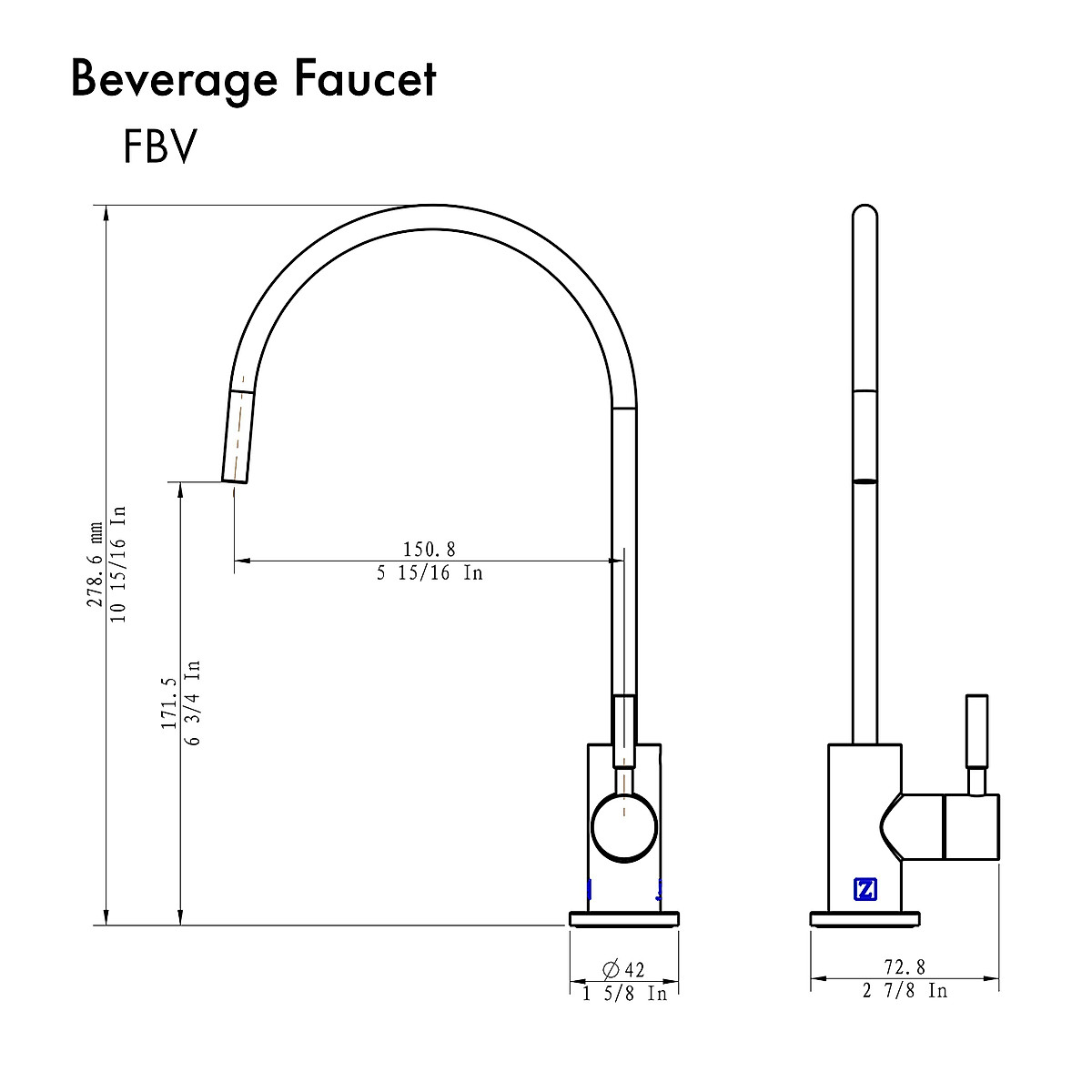 ZLINE Drink Faucet in Chrome (FBV-CH)