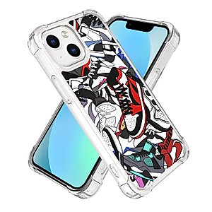 Axulimin Cool Shoe Clear Phone Case for iPhone 13 Mini Case for Teen Boys Men Kids Boys - 5.4 Inch