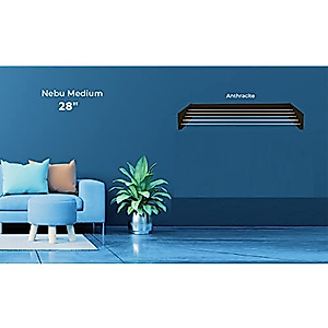 NEBU Clothes Laundry Drying Rack 28”- an Elegant Wall-Mounted Hanger, Folding Stainless Steel Collapsible, Space Saver with 12 Linear feet, Drying Capacity 27lbs