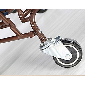 YGCBL Multifunction Portable Hand Trucks,Trolleyshopping Trolley with Seat Old Man Shopping Cart Trolley Steel Frame High-Grade Flannel Side with Brake Universal Wheel,Red