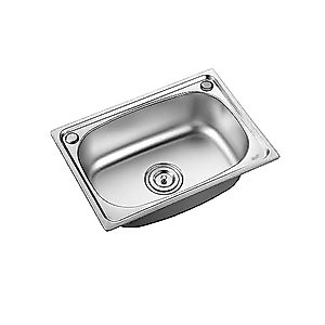 Small Single Tank Stainless Steel Sink,Simple Single Basin，Hanging Art Wash Basin Wall Hung for Garden Restaurant