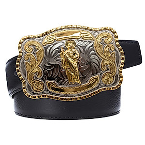 WMG Western St Jude Belt Buckle Gold Silver Saint Jude San Judas Cowboy Buckle Hebilla Vaquero Rodeo