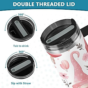 FRCSDIY Mushroom Elf Insulated Tumbler with Handle and Straw Lid,30oz Leakproof Stainless Steel Cup BPA-Free Water Bottle