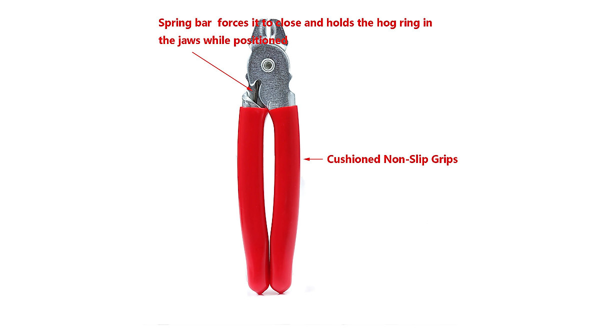 Hog Ring Pliers Set with 200 Galvanized Rings