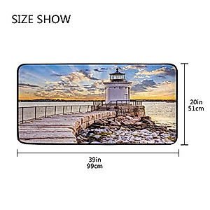 ZHIMI Kitchen Rug Anti Fatigue ﻿Portland Breakwater Light Kitchen Floor Mat Standing Runner Long Carpet Non-Slip Laundry Rug Rectangle Entryway Mat 39 x 20 Inch