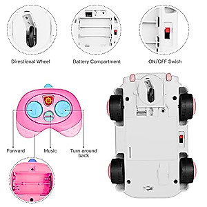 LOVE LIFE Girls Toys Age 3+,Remote Control Cars for Kids,with 3 Cartoon Dolls, RC Car with Music and Lights,Gifts for 3+ Year Olds Boys Girls