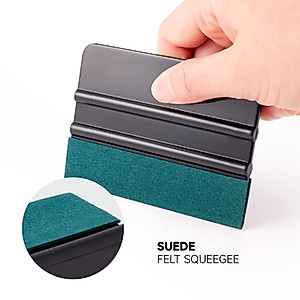 FOSHIO Black Vinyl Wrap Tool Kit, Car Vinyl Wrap Window Silicone Squeegee, Small Squeegee, Mini Squeegee, Utility Knife Retractable and Wrapping Paper Cutter, Squeegee for Vinyl Window Tint Tool Kit