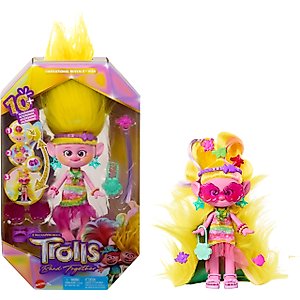 Mattel DreamWorks Trolls Band Together Fashion Doll & 10+ Accessories, Hairsational Reveals Viva with Transforming Hair Piece