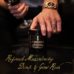 Top Shelf Grind Alpha Grind – Instant Maca Coffee for Men + Natural Energy + Brain Booster Nootropic for Ageless Clarity, Focus | Lean Muscle Building Growth & Size, 30SV