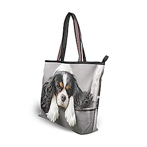 My Daily Women Tote Shoulder Bag Cavalier King Charles Spaniel Dog Handbag Medium