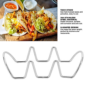 Stainless Steel Taco Rack Restaurant Pie Rack Pancake Rack Kitchen Accessories (3 Grid) Taco