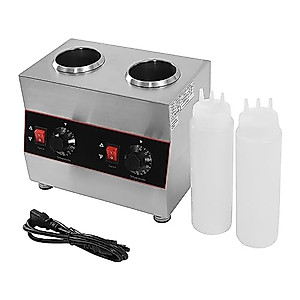 Epheralty 110V Electric Chocolate Sauce Warmer, Hot Fudge Warmer Dispenser, Nacho Cheese Dispenser Warmer, Jam Heat Preservation Machine