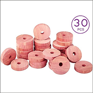 Fresh Your World 30 Pk 2" Cedar Rings for Hangers, Cedar Blocks for Clothes Storage and Drawers