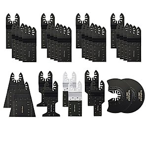 Ettonsun 32PCS Universal Metal Wood Oscillating Multitool Quick Release Saw Blades Fit Fein Multimaster Porter Cable Black & Decker Bosch Craftsman Ridgid Ryobi Makita Milwaukee Rockwell