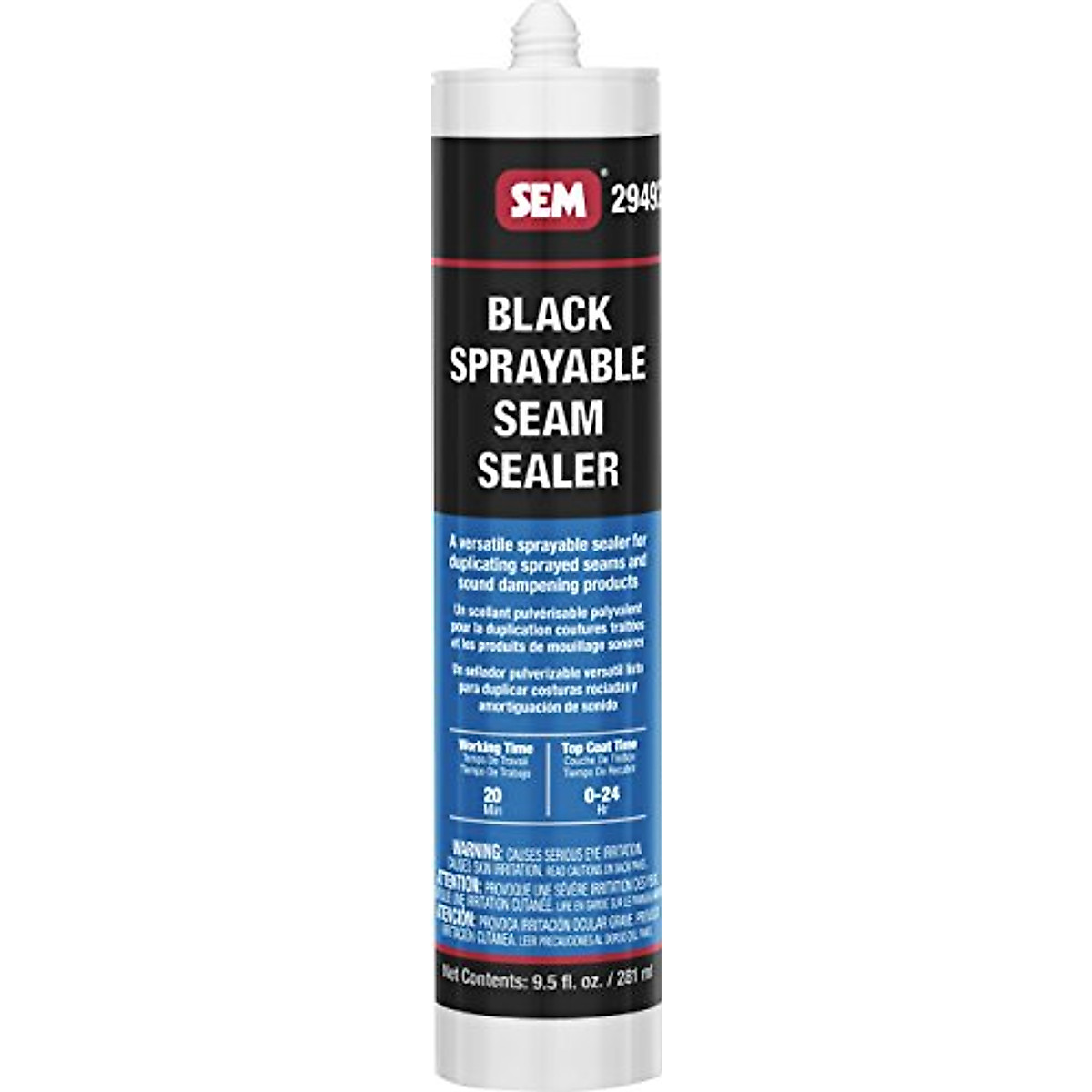 SEM 29492 1K Black Seam Sealer, 9.5 oz.