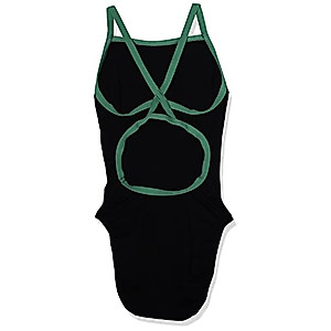 Speedo 881901698928 Flyback Training Suit 1Pc Adult Team Black/Bright Green 28
