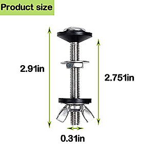 4PCS Universal Toilet Tank to Bowl Bolts Kit Heavy Duty Toilet Bolts Rustproof Bolt Nut Washer with Long Nuts Screw for Fastening (Silver)